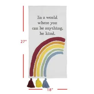 FORESIDE HOME AND GARDEN Be Kind Rainbow Multi Cotton Tea Towel