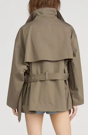 FRAME Short Field Trench Coat - Army