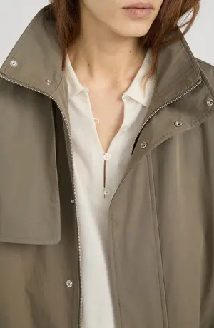 FRAME Short Field Trench Coat - Army
