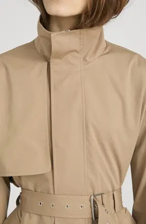 FRAME Short Field Trench Coat - Khaki