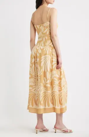 A.REN Sleeveless A-line Dress With Floral Print