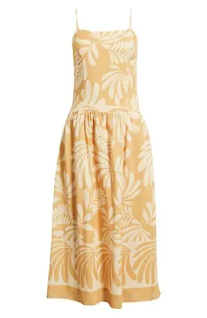 A.REN Sleeveless A-line Dress With Floral Print