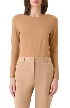 Akris Fine Cashmere & Silk Sweater - Camel