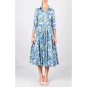 Samantha Sung A-line Midi Aster Shirtdress Crocus