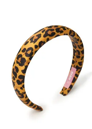 OLAH Leopard Silk Headband - Brown