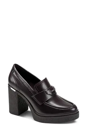 Dkny Tafani Block Heel Loafer - Brown