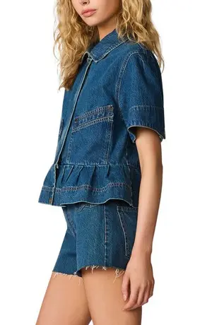 Steve Madden Haezel Peplum Denim Jacket