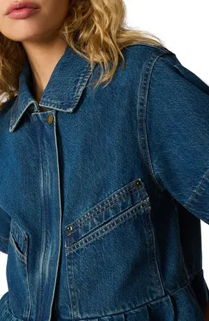 Steve Madden Haezel Peplum Denim Jacket