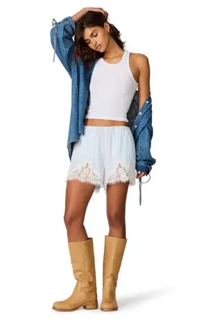 Steve Madden Daisee Lace Shorts - Blue Ice