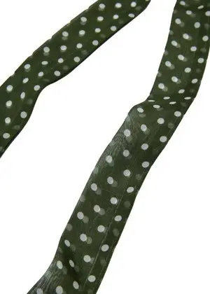 OLAH Le Petit Dot Silk Hair Ribbon Scarf - Olive