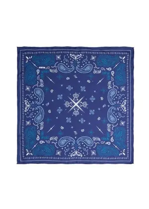 OLAH Paisley Silk Bandana Scarf - Midnight Navy