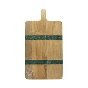 FORESIDE HOME AND GARDEN Cillian Dark Green Tall Marble Serving Board - Brown