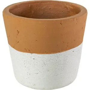 FORESIDE HOME AND GARDEN Terracotta Bottom Dipped Terracotta Planter - Orange
