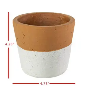FORESIDE HOME AND GARDEN Terracotta Bottom Dipped Terracotta Planter