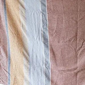 FORESIDE HOME AND GARDEN Hand Woven Throw Blanket Multi Color Cotton