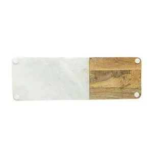 FORESIDE HOME AND GARDEN Elise Light Green Onyx Long Marble Serving Board
