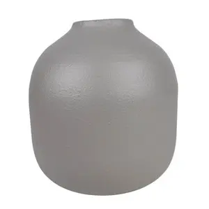 FORESIDE HOME AND GARDEN Textured Vase Metal - Gray
