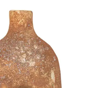 FORESIDE HOME AND GARDEN Textu Glaze With Center Hole Vase Rust Stoneware