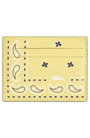 Longchamp Pocket Bandana Leather Card Holder - Lime