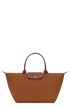 Longchamp Le Pliage Original Nylon Top Handle Bag - Cognac