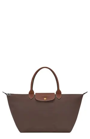 Longchamp Le Pliage Large Top Handle Bag - Mocha