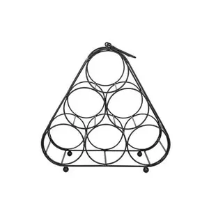 FORESIDE HOME AND GARDEN Six Bottle Wine Holder Metal - Black