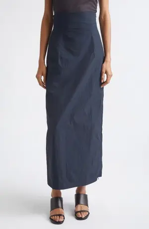 Paloma Wool Fosca Adjustable Recycled Nylon & Organic Cotton Maxi Skirt - Navy