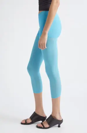 Paloma Wool Meleta Cotton & Silk Blend Capri Leggings - Blue