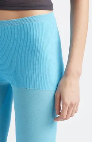 Paloma Wool Meleta Cotton & Silk Blend Capri Leggings - Blue