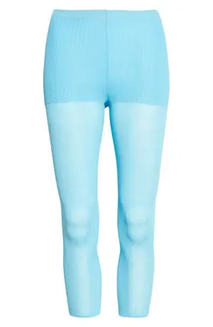 Paloma Wool Meleta Cotton & Silk Blend Capri Leggings - Blue