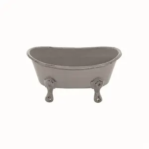FORESIDE HOME AND GARDEN Enamel Bathtub Soap Dish - Gray