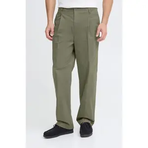 CASUAL FRIDAY Pleated Straight-leg Chinos - Beetle
