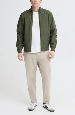 CASUAL FRIDAY Lightweight Zip-up Windbreaker Jacket With Rib-knit Trims