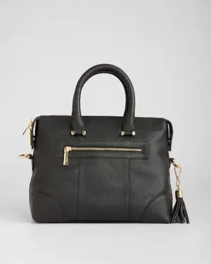 POM POM LONDON Greenwich Bag Satchel - Black