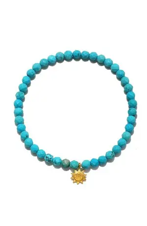 SATYA JEWELRY Turquoise Sun Charm Bracelet