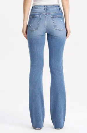 BAYEAS Low Rise Bootcut Jeans With Distressed Details