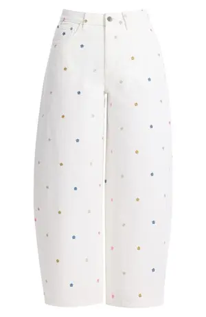 BAYEAS Embroidered High Waist Ankle Barrel Jeans