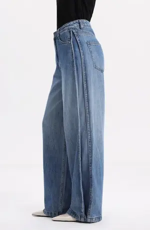 BAYEAS Paneled High Waist Wide Leg Jeans