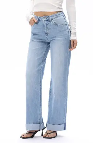 BAYEAS Cuffed Straight Leg Jeans