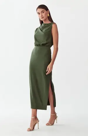 ST MRLO Lily Midi Dress - Olive