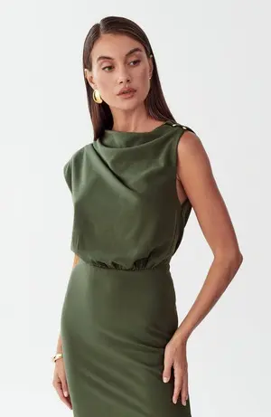 ST MRLO Lily Midi Dress - Olive