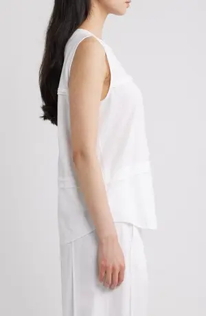 Theory Organic Pima Cotton Step Pleat Tank