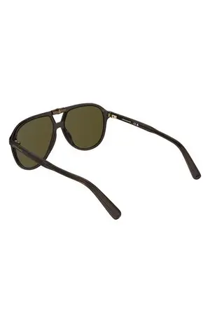 Longchamp Roseau 58mm Aviator Sunglasses - Transparent Brown