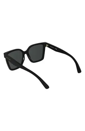 Longchamp Roseau 55mm Modified Rectangular Sunglasses - Black