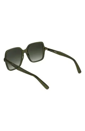 Longchamp Modified Rectangular Sunglasses - Transparent Khaki