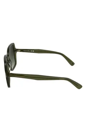 Longchamp Modified Rectangular Sunglasses - Transparent Khaki
