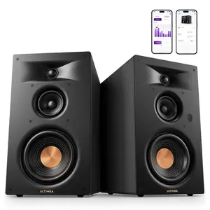 ULTIMEA Bs-3 3-way Bluetooth Bookshelf Speakers With Hdmi Arc, 70w Rms, 5.25" Woofer - Black