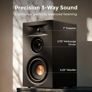 ULTIMEA Bs-3 3-way Bluetooth Bookshelf Speakers With Hdmi Arc, 70w Rms, 5.25" Woofer