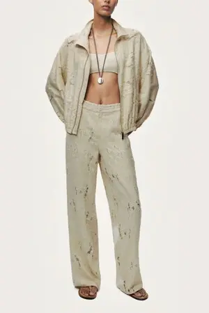 NOCTURNE Jacquard Wide Leg Trousers