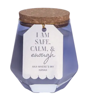 Totalee Gift Safe And Calm Purple Geometric Candle Wax Purple 7.7 Oz Burn Time 36 - Clear